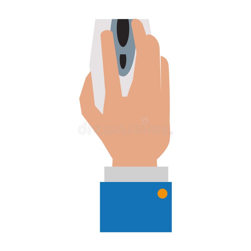 Hand Using Computer Mouse Cartoon Isolated Stock Vector - Illustration ...