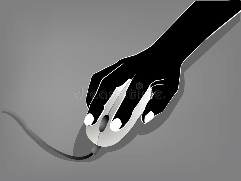 Hand Using Computer Mouse Version 1 in Shadow Design. Stock ...