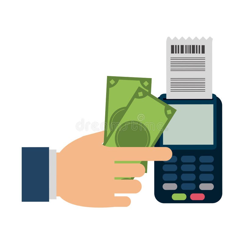 Hand Using Credit Card Reader Stock Vector - Illustration of card ...