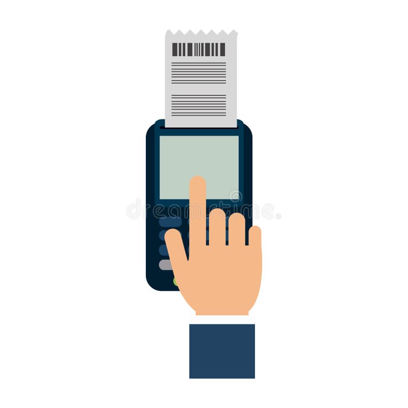 Hand Using Credit Card Reader Stock Vector - Illustration of commerce ...