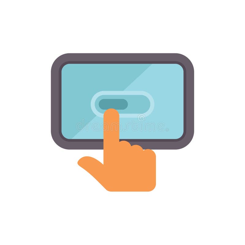 Hand Using Digital Tablet with Loading Bar on Screen Stock Illustration ...