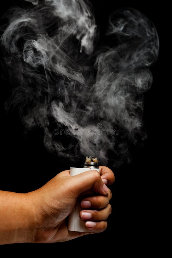 Hand Using E-cigarette/e-cig/vape. Stock Photo - Image of black ...