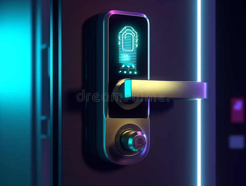 Hand Using Fingerprint, Scan for Smart Digital Door Locker, Ai ...