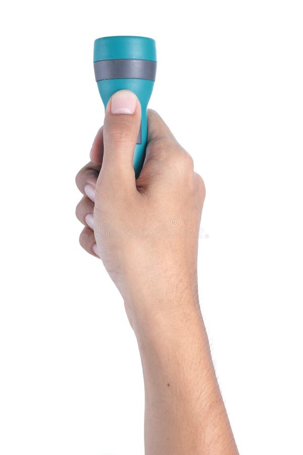 Hand using flash light stock image. Image of hold, bright - 16759849