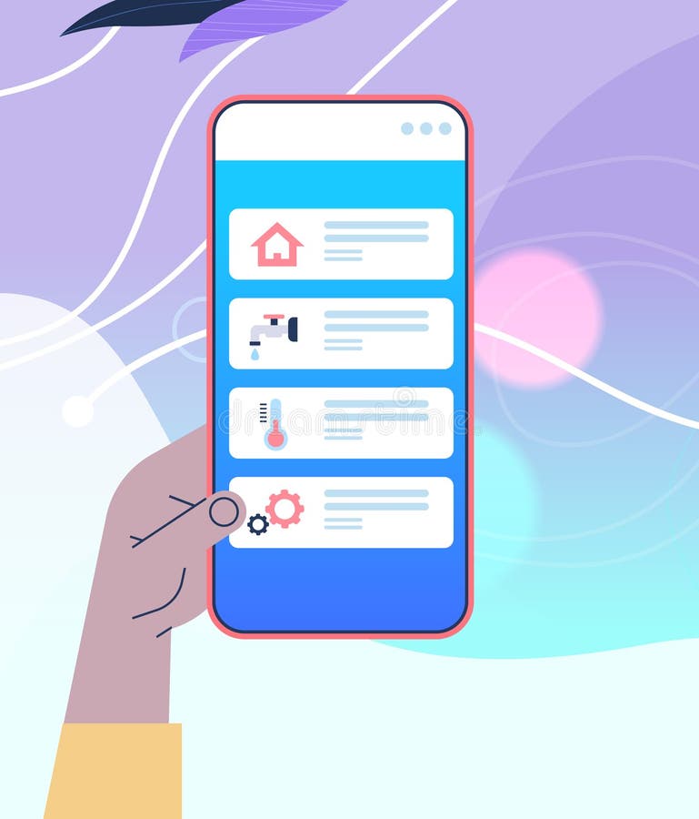 Hand Using Mobile App for Smart House System Control on Smartphone ...