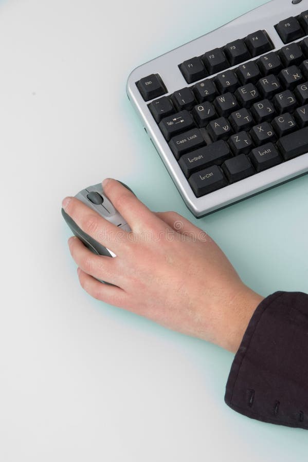 Hand using mouse stock image. Image of keys, mouse, hand - 7526751