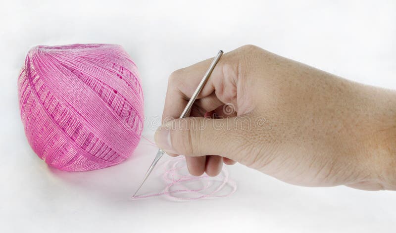 Hand Using a Pin with Thread Stock Photo - Image of embroidery, bright ...