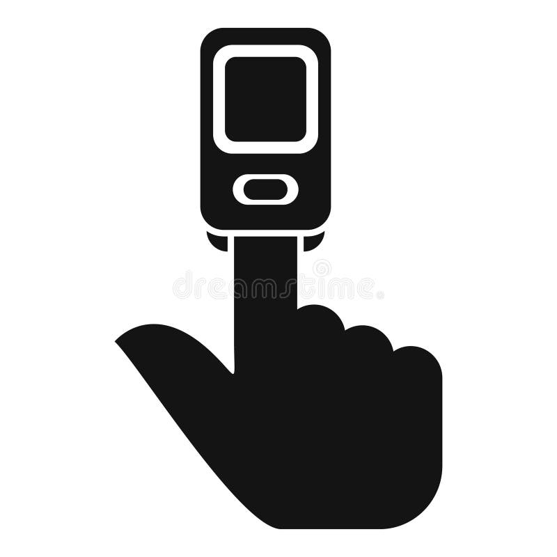 Hand Using Pulse Oximeter Medical Device Icon Stock Illustration ...