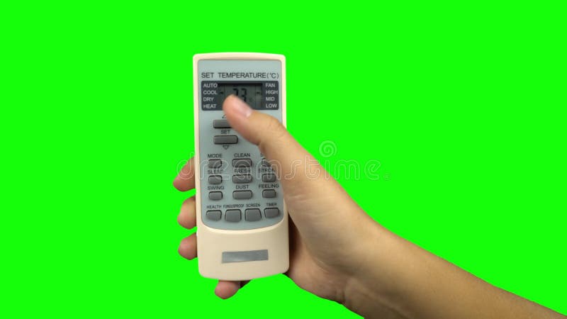 Hand Using a Remote Control To Change the Temperature of Air ...