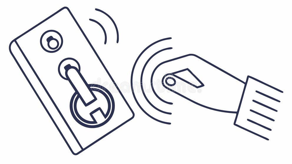 Hand Using Smart Lock Keyless Entry System Security, Vector Design ...