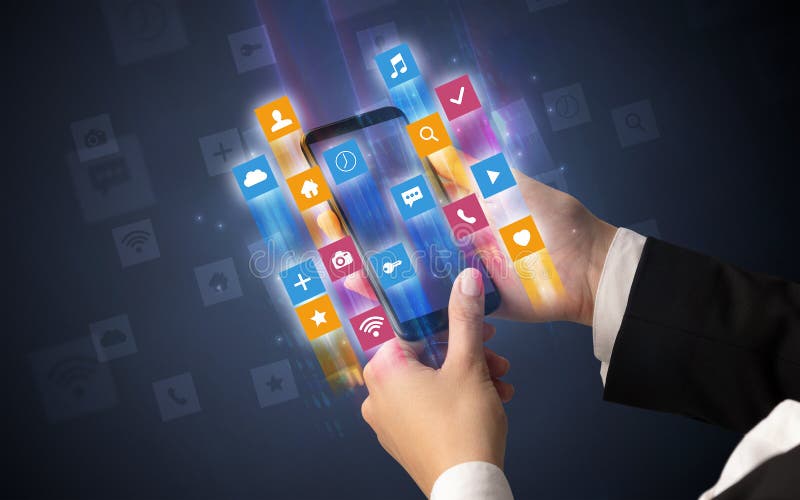 Hand Using Smartphone with Angular App Icons Stock Image - Image of ... Hand Using Smartphone with Angular App Icons Stock Image - Image of ...