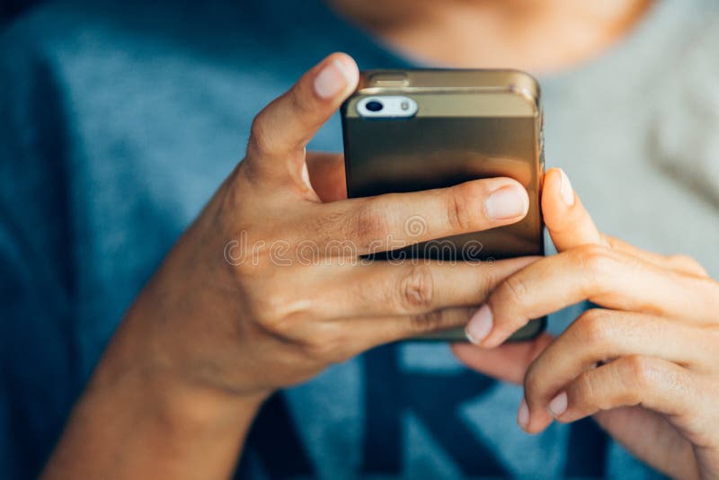 Hand using smartphone stock photo. Image of mobile, telephone - 86701226