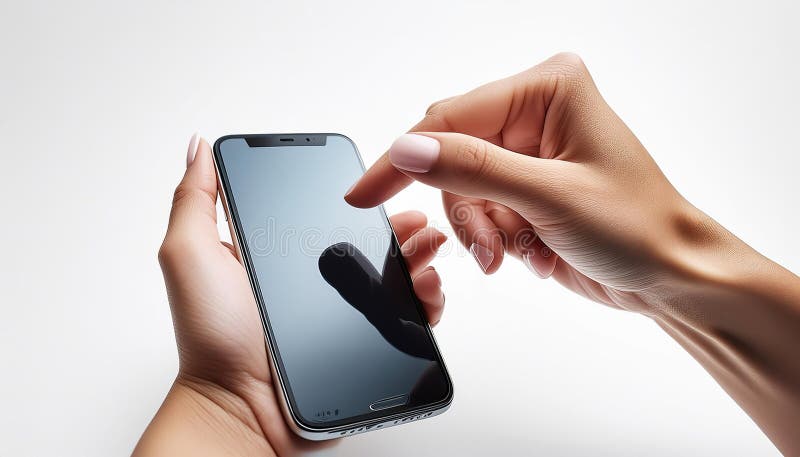 Hand Using Smartphone stock illustration. Illustration of wireless ...