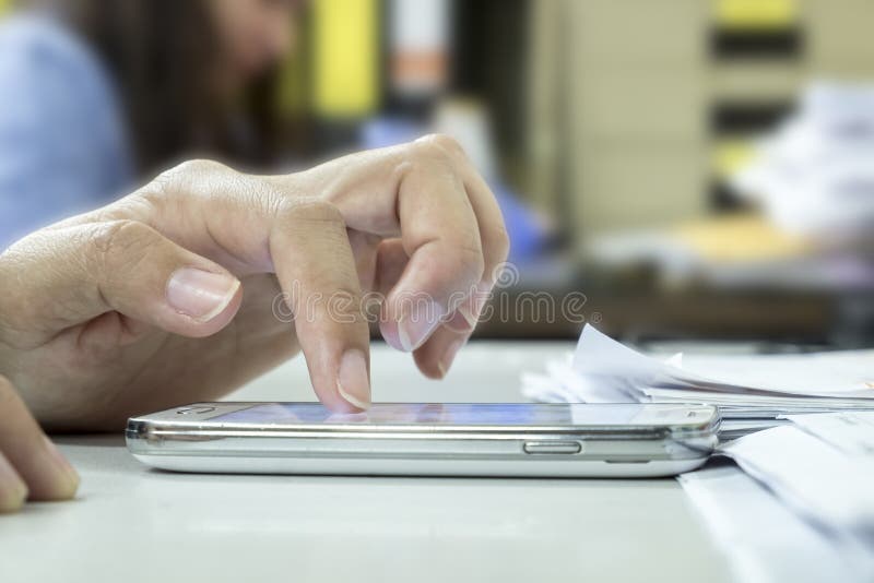 Hand using smartphone stock image. Image of call, smart - 74291815