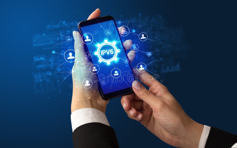 Hand Using Smartphone with Technology Concept Stock Image - Image of ...