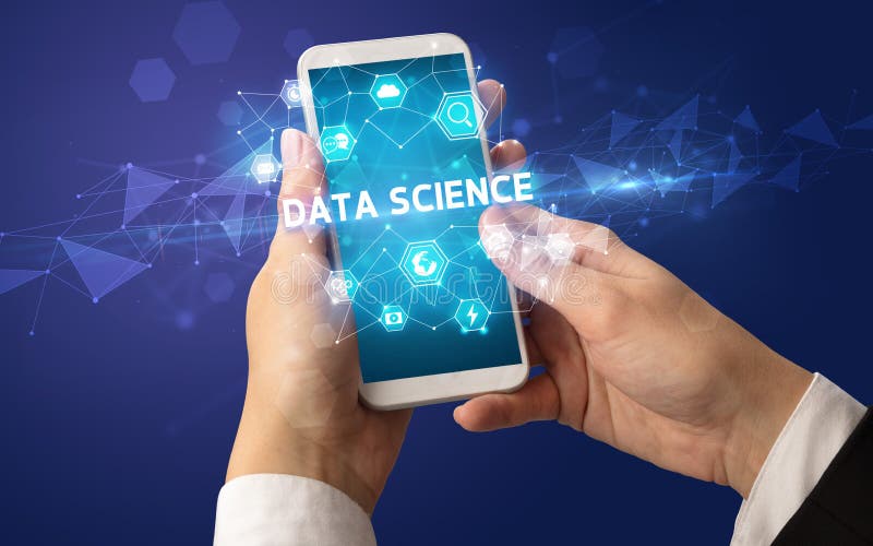 Hand Using Smartphone with Technology Concept Stock Image - Image of ...