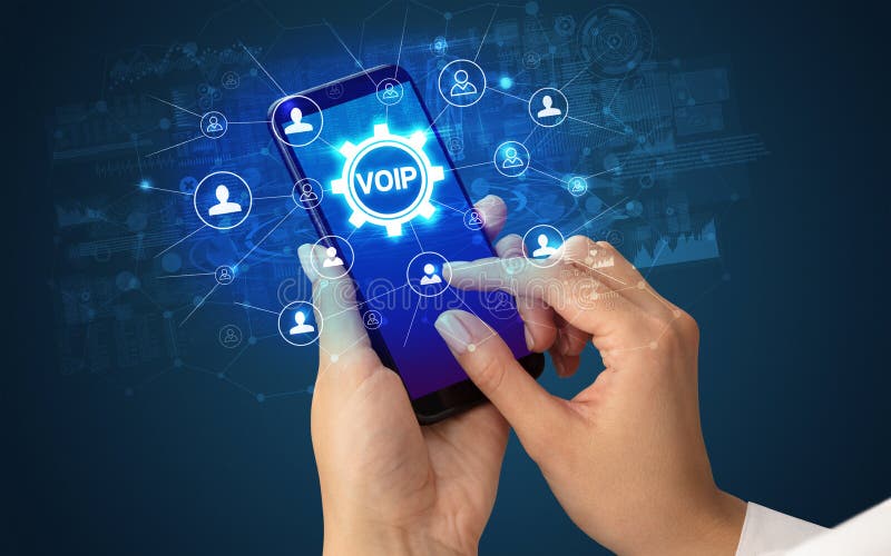 Hand Using Smartphone with Technology Concept Stock Illustration ...