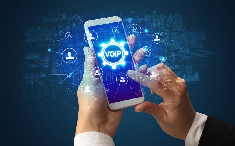 Hand Using Smartphone with Technology Concept Stock Image - Image of ...