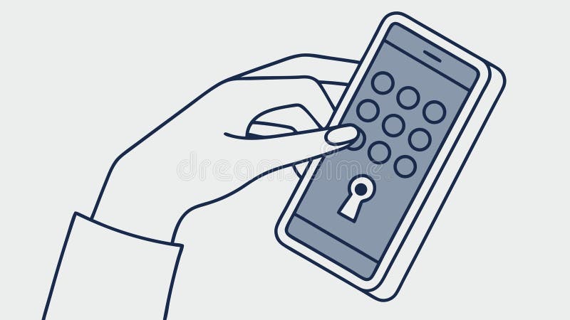 Hand Using Smartphone, Unlocking Device, Vector Design Generative AI ...