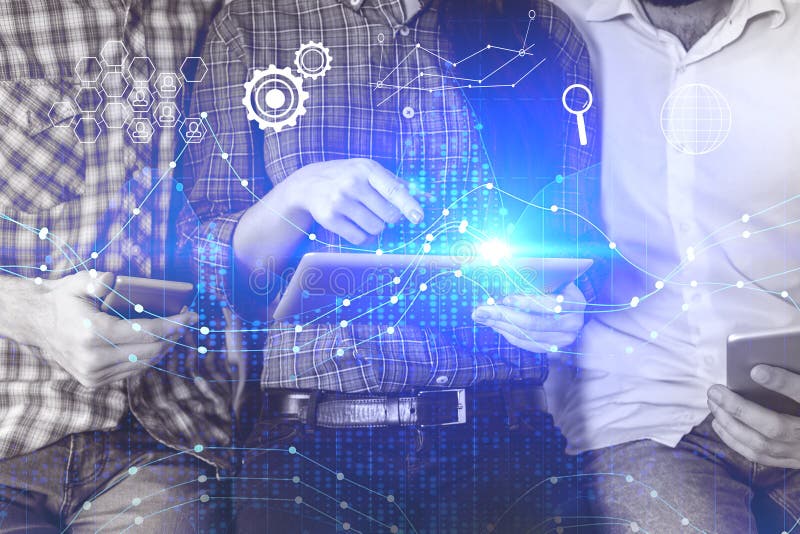 Technology and Teamwork Concept Stock Image - Image of infograph ...