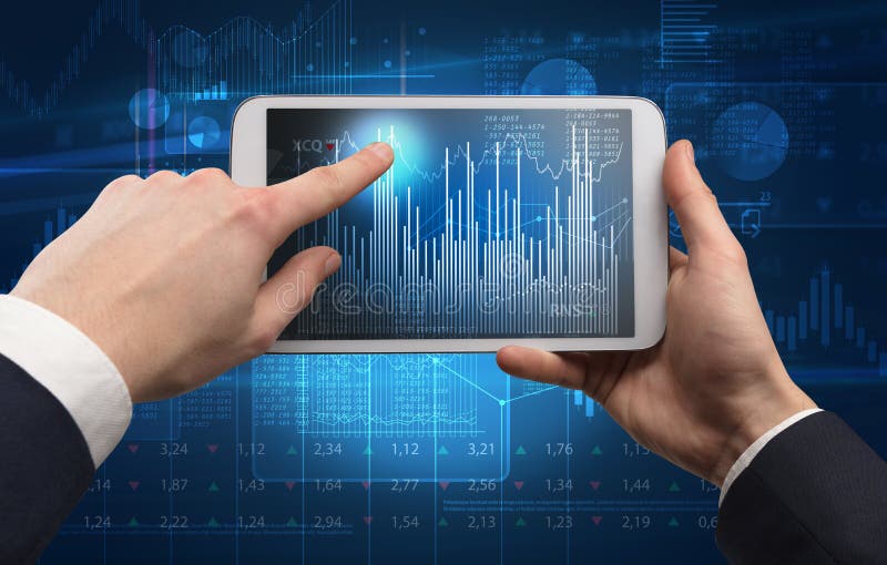 Hand Using Tablet and Checking Financial Report Concept Stock Photo ...