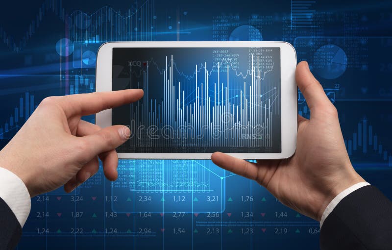 Hand Using Tablet and Checking Financial Report Concept Stock Image ...