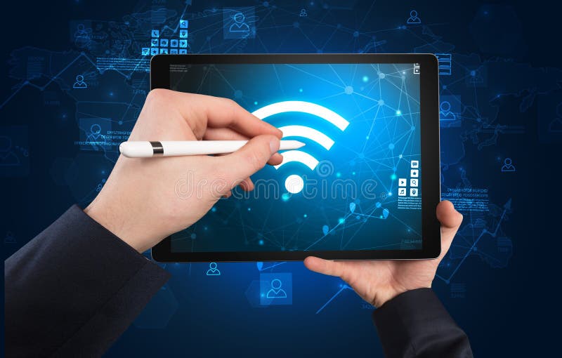 Hand Using Tablet with Online Concept Stock Photo - Image of finance ...