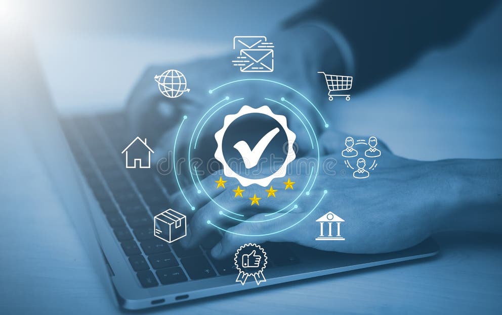 Hand-using Tablet with Quality Management with Quality Assurance or QA ...