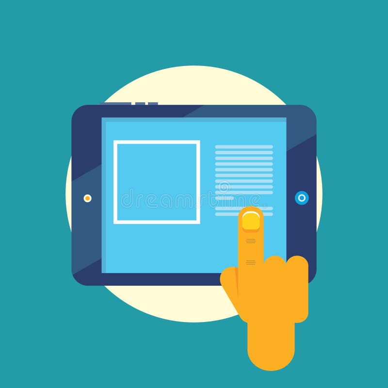 Hand Using Tablet. Vector Illustration Decorative Design Stock Vector ...