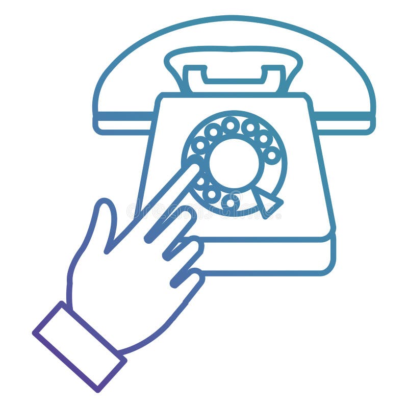 Hand using telephone icon stock illustration. Illustration of business ...