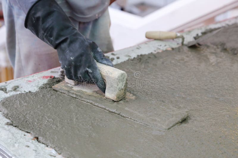 Hand using trowel stock photo. Image of residential, facade - 54853470