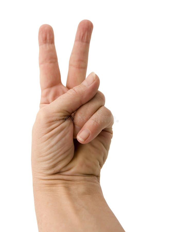 Hand V Sign - Isolated stock photo. Image of celebration - 7549296