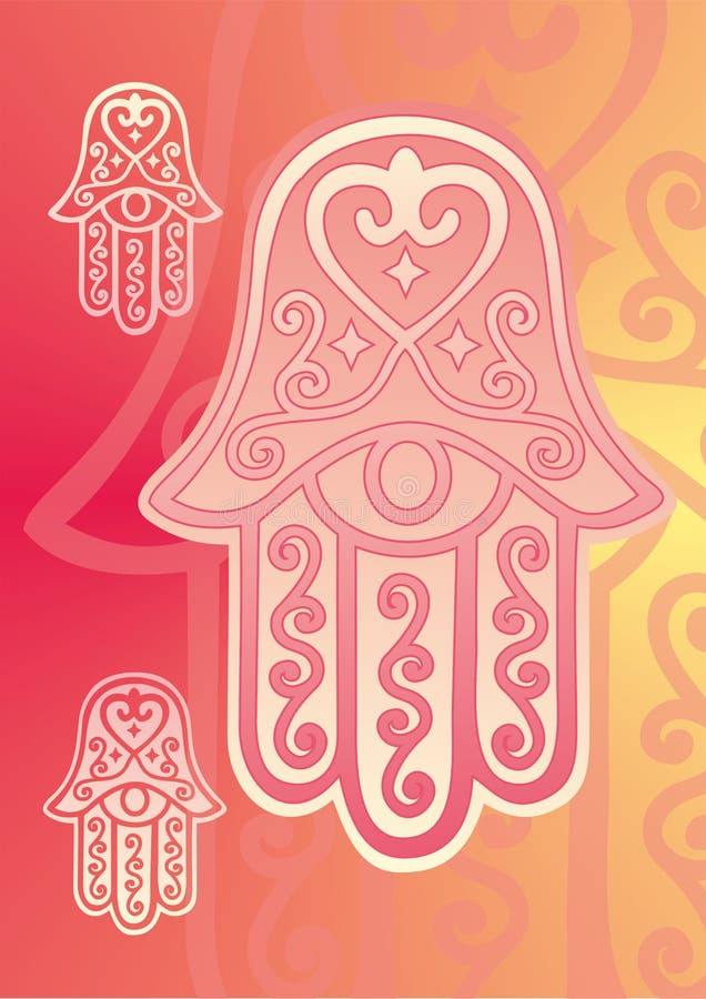 Hamsa - Hand Van Fatima - Beschermingsamulet Vector Illustratie ...