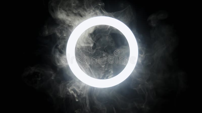 Hand with Vape and Smoke in Slow Motion Passes through the Circle of ...