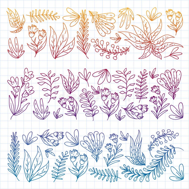Hand Vector Drawn Floral, Leaves Elements. Pattern for Logo, Greeting ...