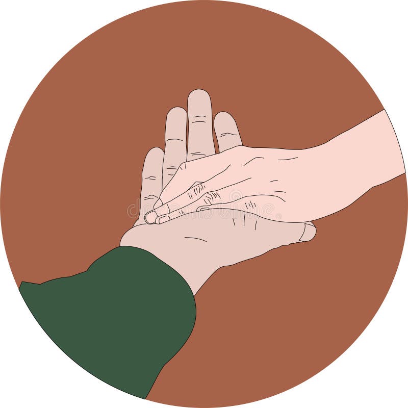 Hand in Hand Vector Illustration Stock Vector - Illustration of ...