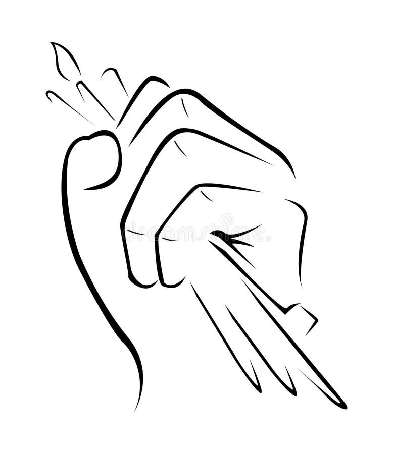 Hand Vector Line Art Illustration Symbol Perfect Stock Vector ...