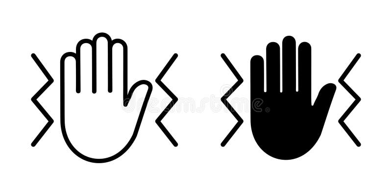Hand Vibration Icon, Anti-vibration Sign in Line and Solid Style ...