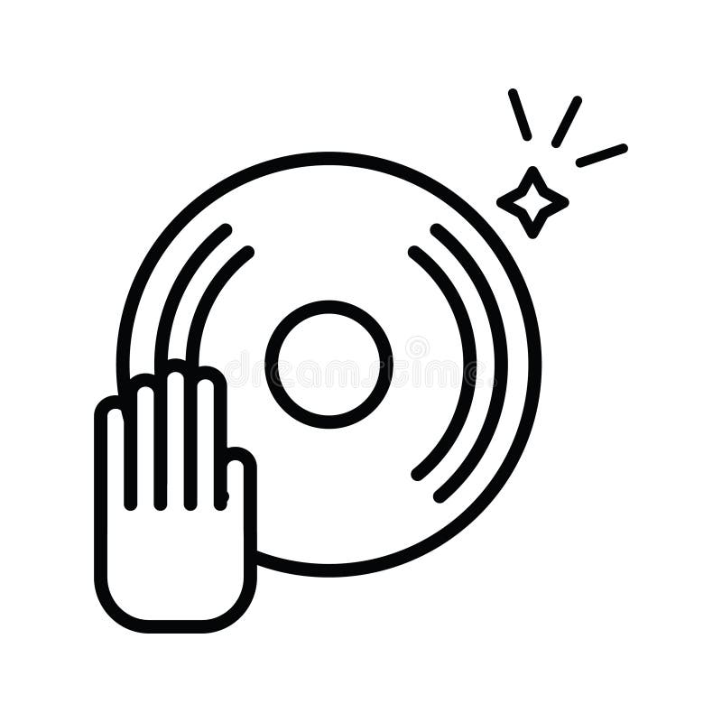 Hand on Vinyl Record. Vector Illustration Decorative Design Stock ...