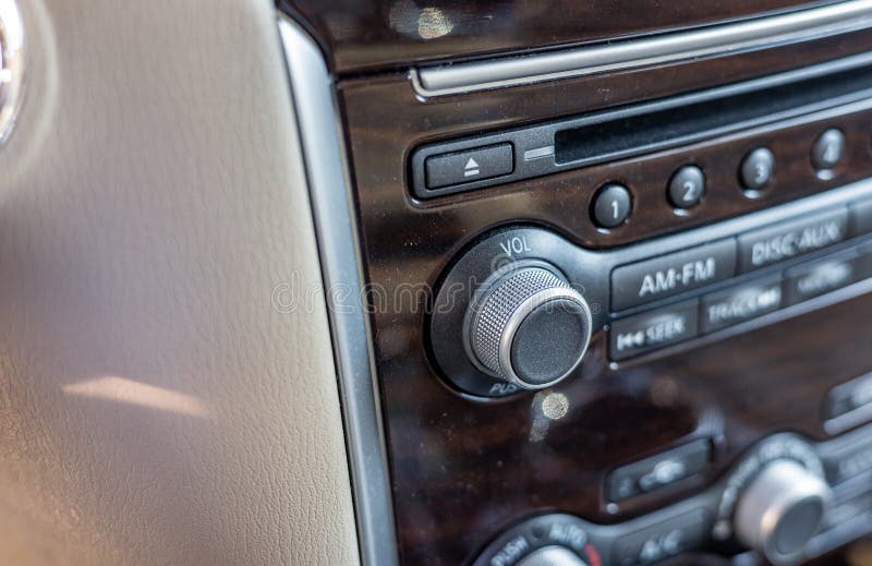 Hand on Volume Control of Car Audio, Vehicle Concept Stock Photo ...