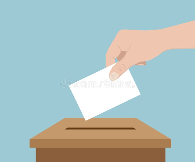 Hand Vote with Blank Paper stock vector. Illustration of label - 81011028