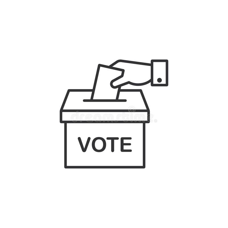 Hand Voting Ballot Box Icon. Election Vector Stock Illustration ...