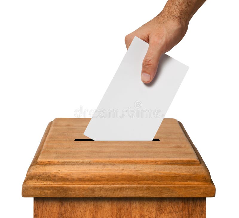 Hand Putting A Voting Ballot In A Slot Of Box Stock Photo - Image of ...