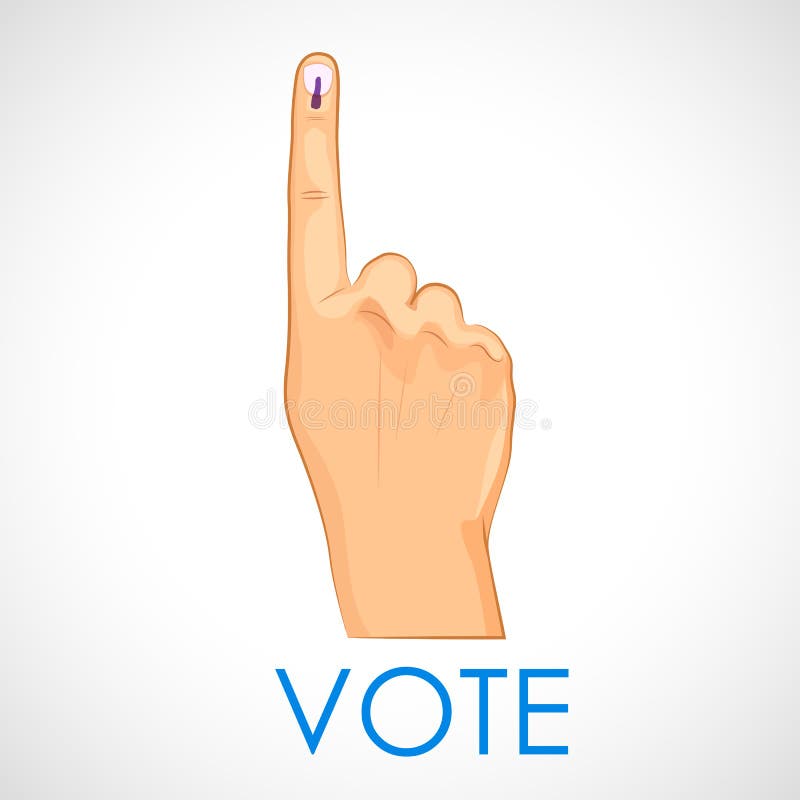 Hand with Voting Sign of India Stock Vector - Illustration of ...