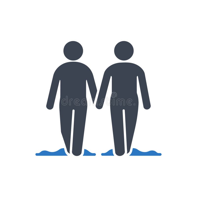 Hand in Hand Walk Icon stock illustration. Illustration of connection ...