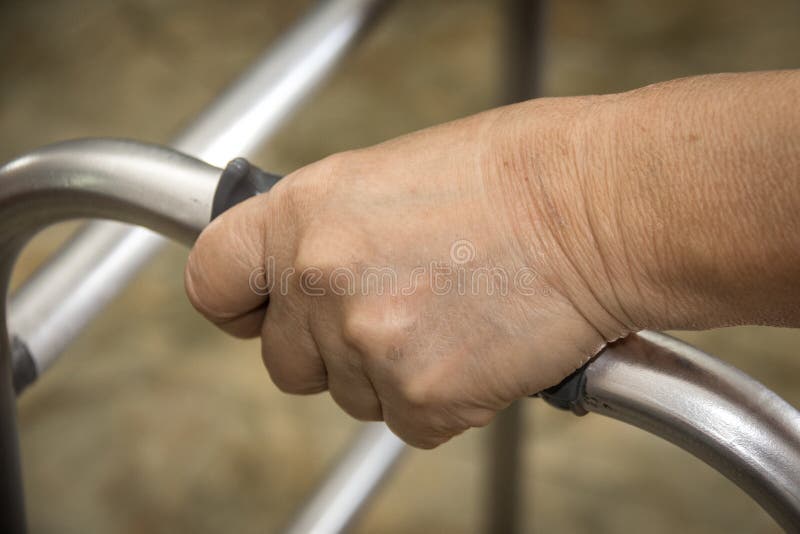 Hand on a walker. stock image. Image of health, equipment - 64902113