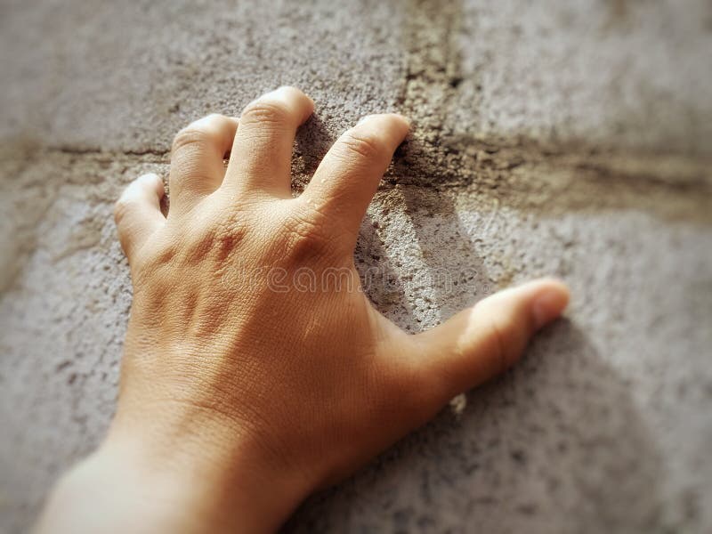 Hand on the wall stock image. Image of hand, hope, wall - 126977459