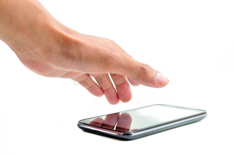 Hands Using Mobile Cell Phone Stock Image - Image of device, finger ...