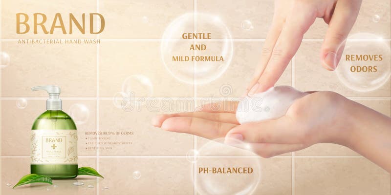 Hand wash ad template stock vector. Illustration of advertisement ...