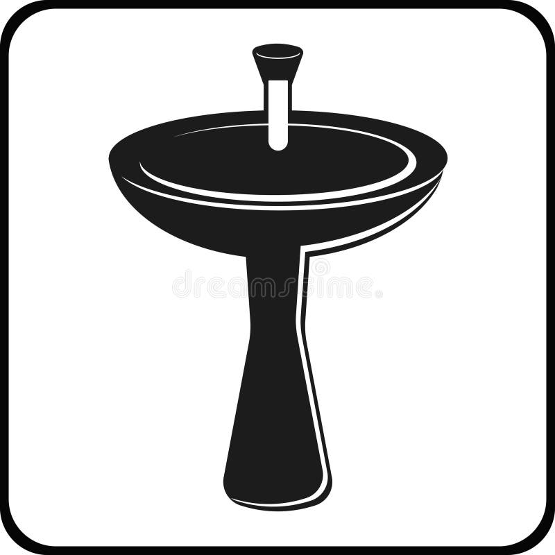 The hand wash basin icon. stock vector. Illustration of washstand ...